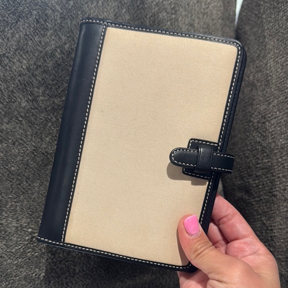 Coach | Office | Coach Black And Cream Planner Cover | Poshmark